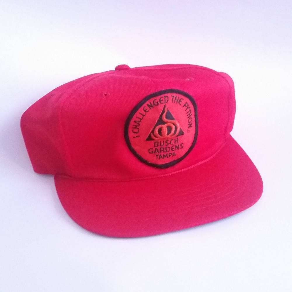 Vintage Busch Gardens Cap Hat Snake Python Tampa - Gem